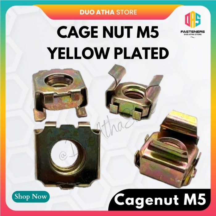 Jual M5 Cage Nut Mur Kandang Mur Rack Server M5 Kuning | Shopee Indonesia