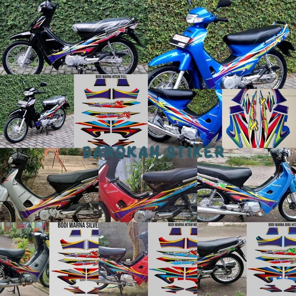 Jual Striping Stiker list motor honda supra x 100 2004 2005 hitam full ...
