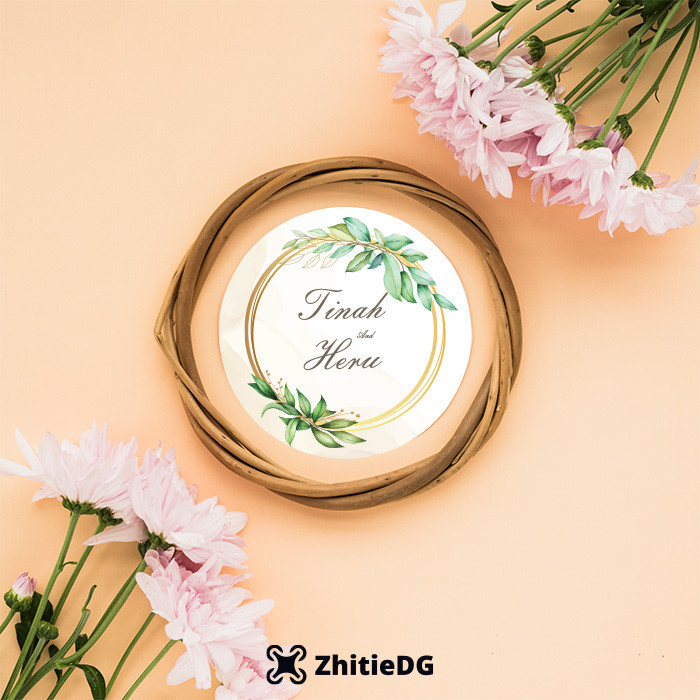 Jual Zhitie - Cetak sticker bulat wedding / Print stiker souvenir ...