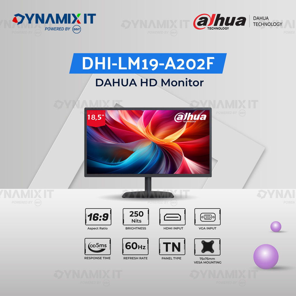 Jual [+Palet Kayu] Dahua Monitor DHI-LM19-A202F 19" TN HD 60Hz HDMI VGA 5ms | Shopee Indonesia