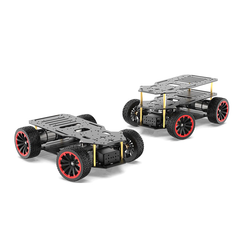 Jual Assembled 4WD Metal Ackerman Robot Car Chassis with 5KG Load Dual ...