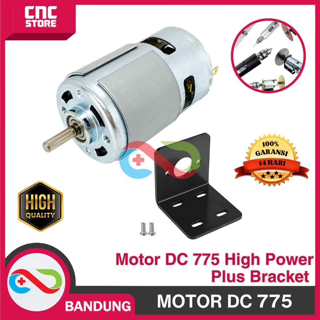Jual MOTOR DC 775 HIGH POWER 12-24V HIGH TORSI 6000-12000RPM PLUS ...