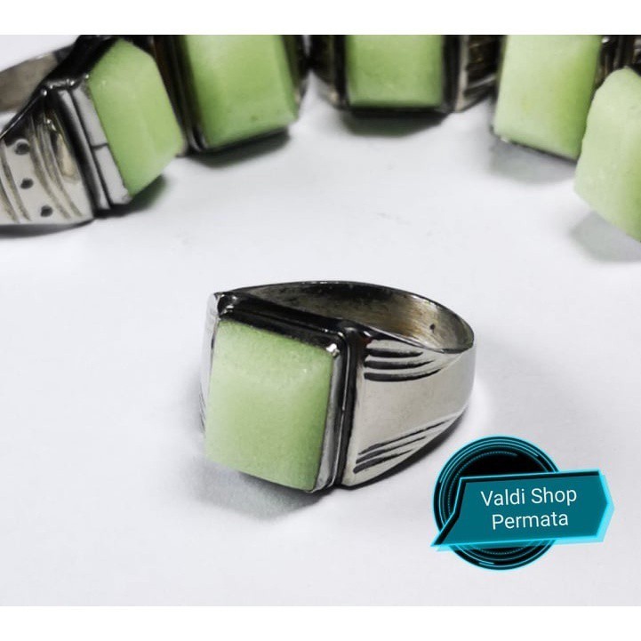 Jual Natural Batu Cincin Akik Posfor Octagon Asli Menyala dalam Gelap ...