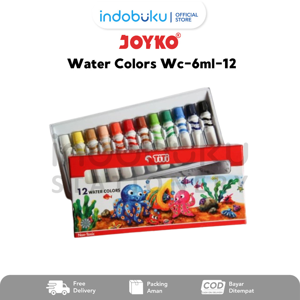Jual Water Colors Titi Cat Air 12 Warna 6ML WC-6ML-12 | Shopee Indonesia