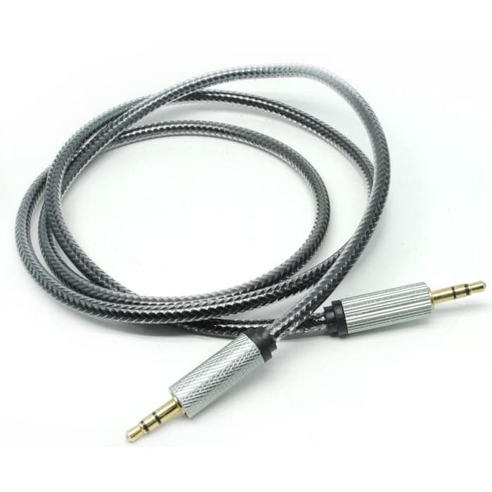 Jual Metal AUX Cable Jack Kabel AUX Audio Konektor 3.5mm HiFi 1M Silver ...