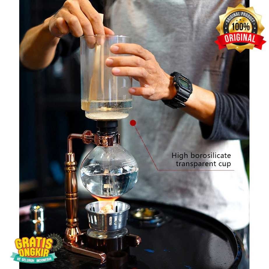 Jual Eworld Syphon Coffee Maker Manual Brew Vacuum Pot 5 Cups 500ml ...