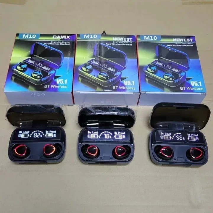 Jual AL TWS M10 HEADSET EARPHONE BLUETOOTH TRUE WIRELESS STEREO M-10 SMART DIGITAL DISPLAY 5.1 ...