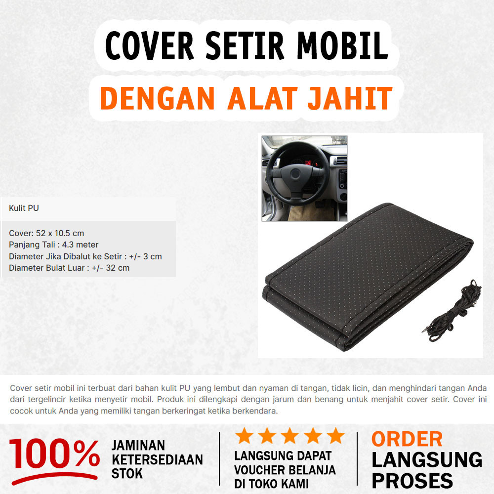 Jual Cover Setir Mobil Kulit DIY dengan Alat Jahit - Black | Shopee ...