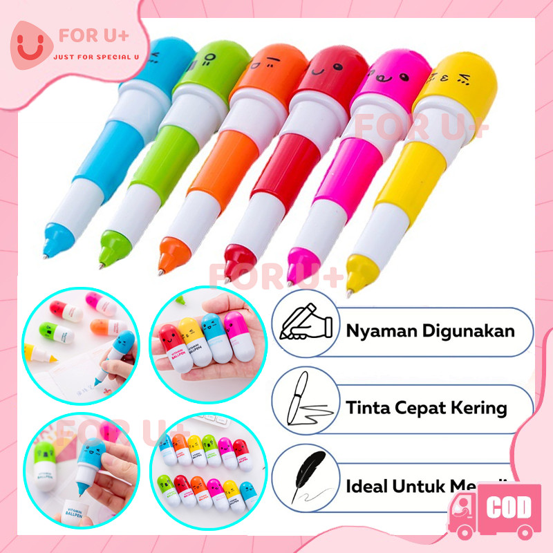 Jual Pena Vitamin Kapsul / Pulpen Emoticon Vitamin / Pulpen Kapsul Obat ...