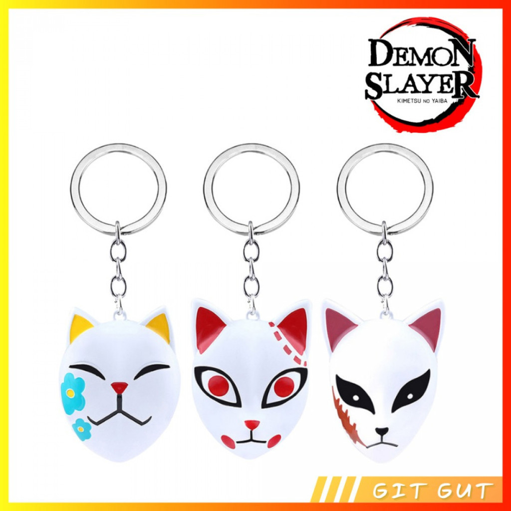 Jual Keychain Gantungan Kunci Demon Slayer Kitsune Fox Warding Mask ...