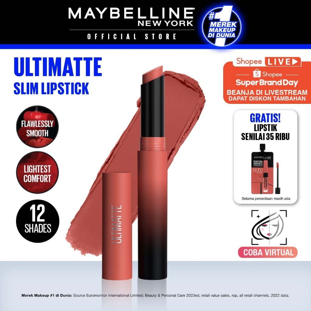 Jual Maybelline Color Sensational Ultimatte Lipstick Make Up - 1.7gr ...