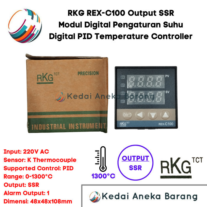 Jual PID Rex C100 Rex-C100 Temperatur Temperature Controller SSR 1300C | Shopee Indonesia