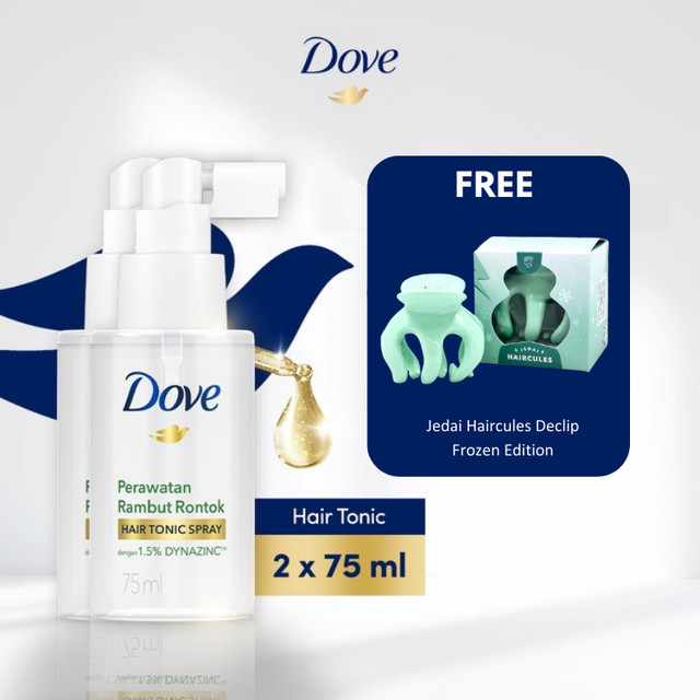 Jual Beli 2 Dove Hair Tonic Spray 75mL Free Jedai Hercules | Shopee ...