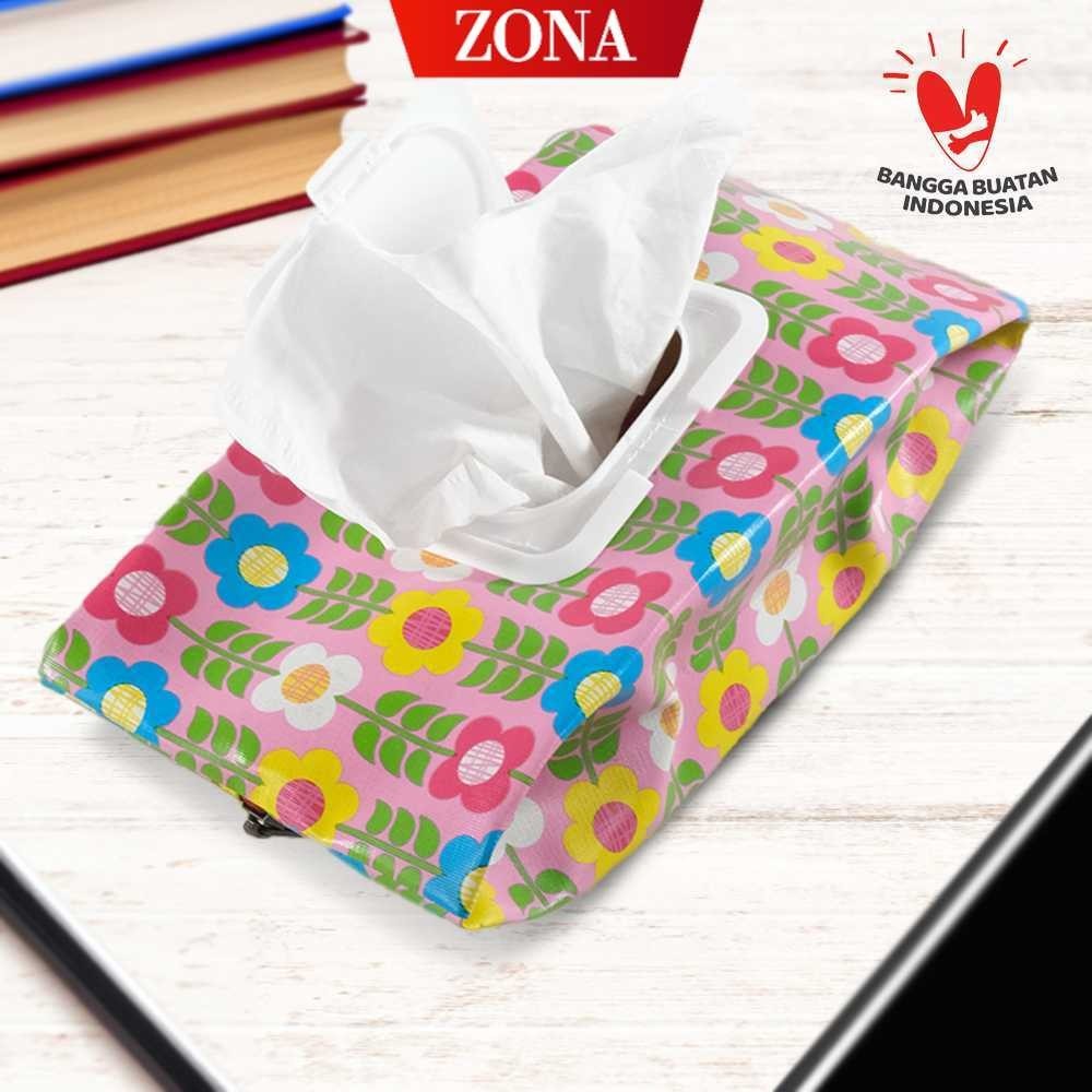 Jual ZONA Kotak Tisu Kain Motif Waterproof Tissue Pouch with Clip - SR3 ...