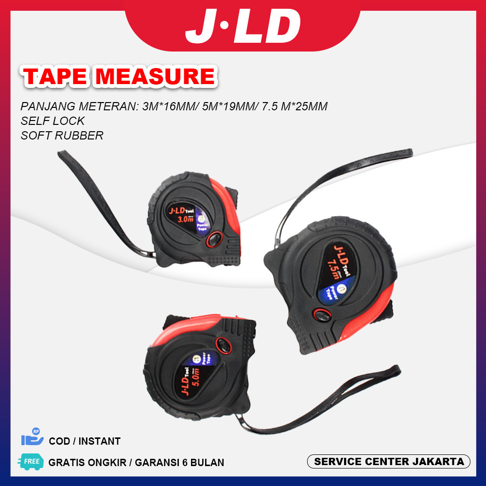 Jual JLD Tape Measure/Meteran Karet/Roll Meter（ 3M 5M 7.5M ）Self Lock ...