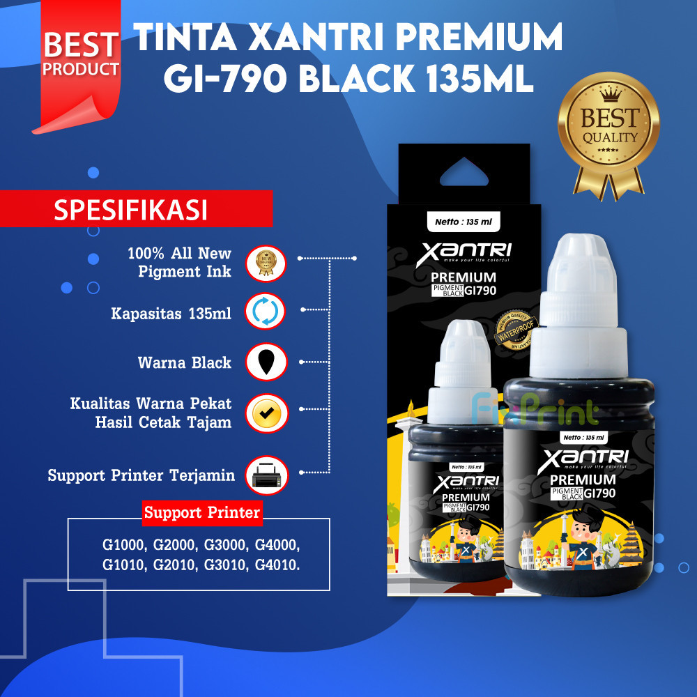 Jual Tinta Premium Xantri GI-790 GI790 GI790 Printer G1010 G2010 G3010 ...