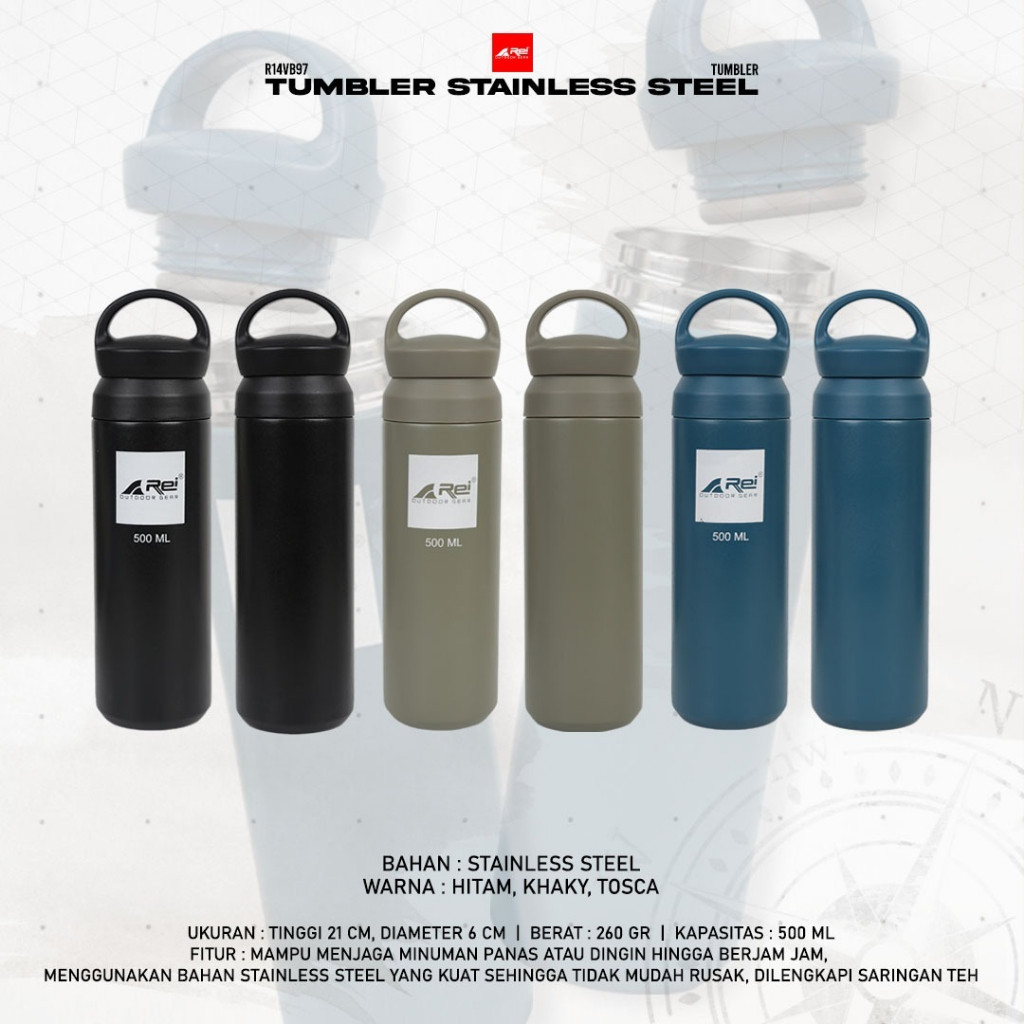 Jual Botol Minum Stainless Steel Tumbler Arei Outdoorgear Tahan panas ...