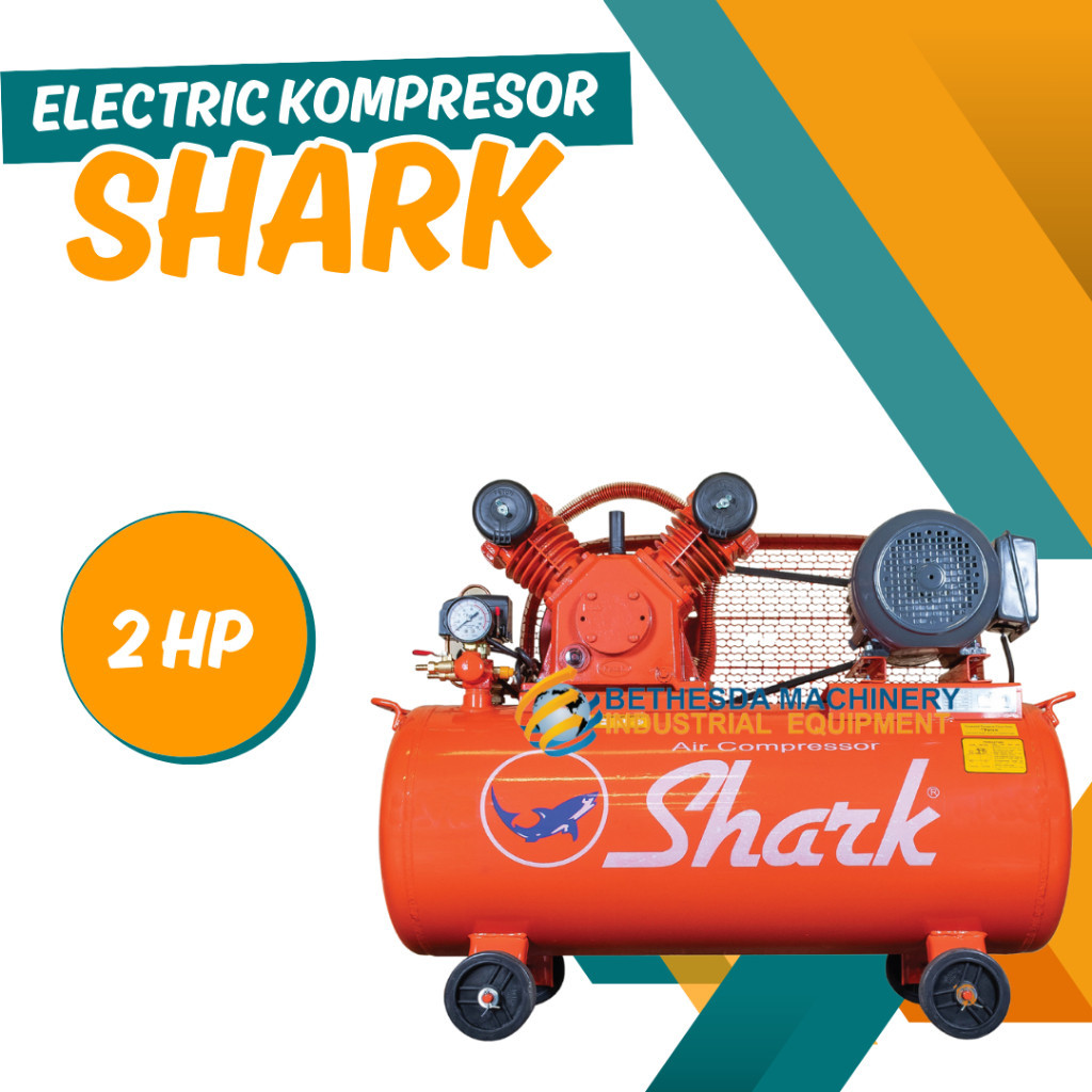 Jual Kompresor Listrik 2 Pk 8 Bar Shark Dinamo 2 Hp | Shopee Indonesia