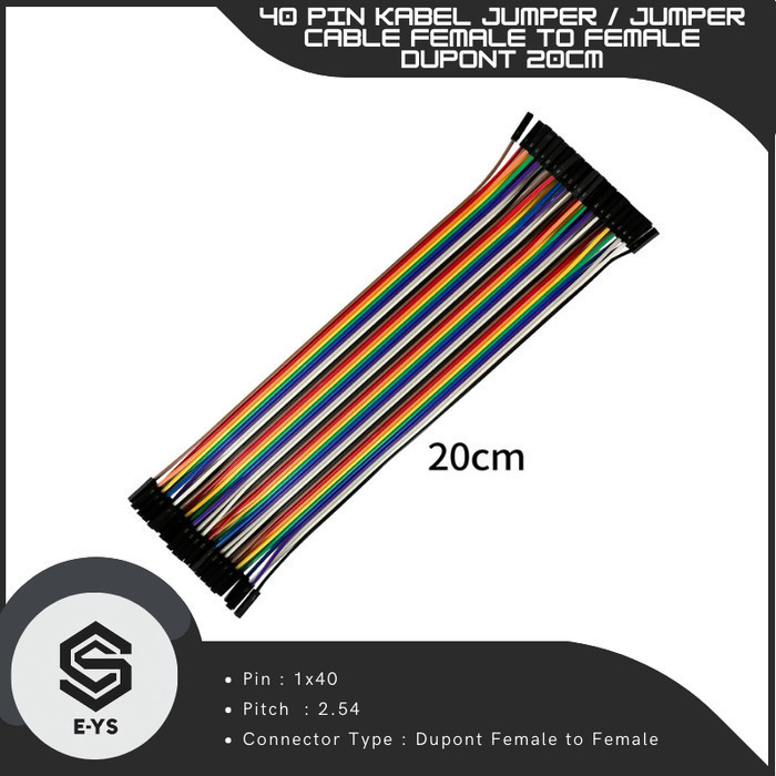 Jual 40 Pin Kabel Jumper / Jumper Cable Female To Female Dupont 20cm ...