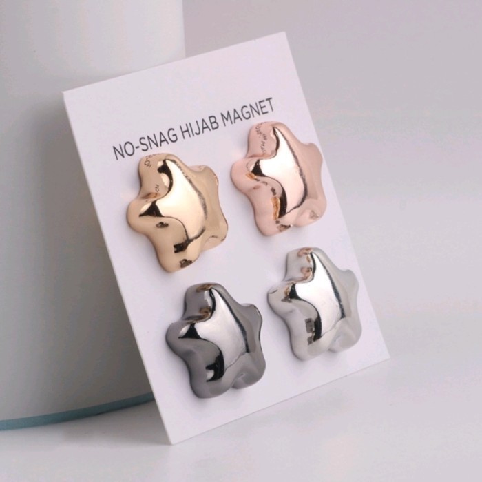 Jual Pin Hijab Magnet motif Bintang Pengganti Jarum pentul dan Peniti ...