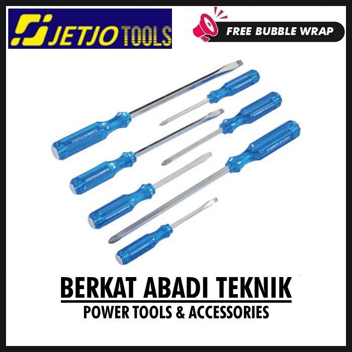 Jual JETJO Obeng Go Thru Set 7 Pcs Screwdriver Ketok Impact Tembus ...