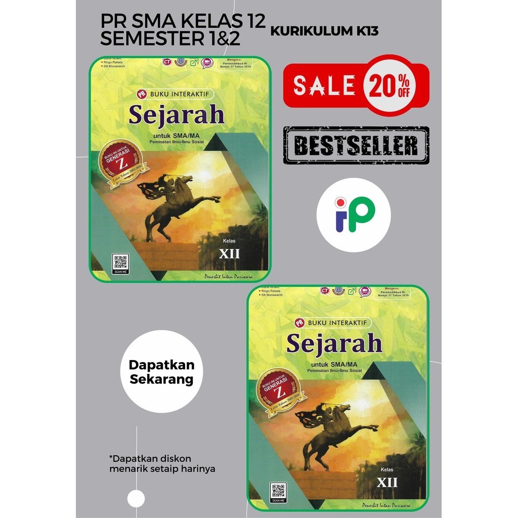 Jual Buku Pr/Lks Sejarah Peminatan K13 SMA/MA Kelas 12 Semester 1&2 Intan pariwara Tahun 2024 ...