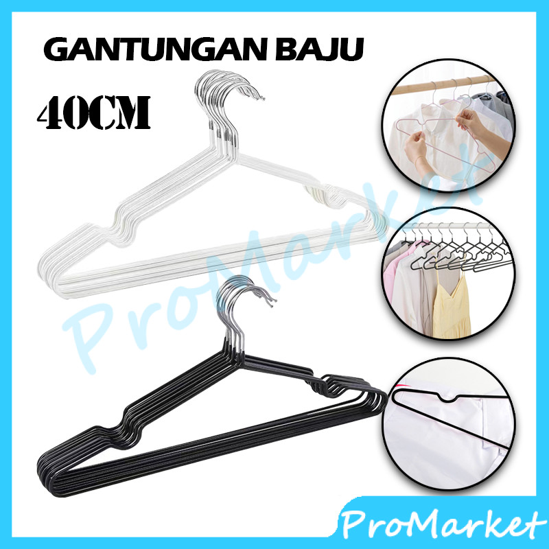 Jual 10PCS Hanger Baju Gantungan Jemuran Pakaian Kawat Stainless Anti ...
