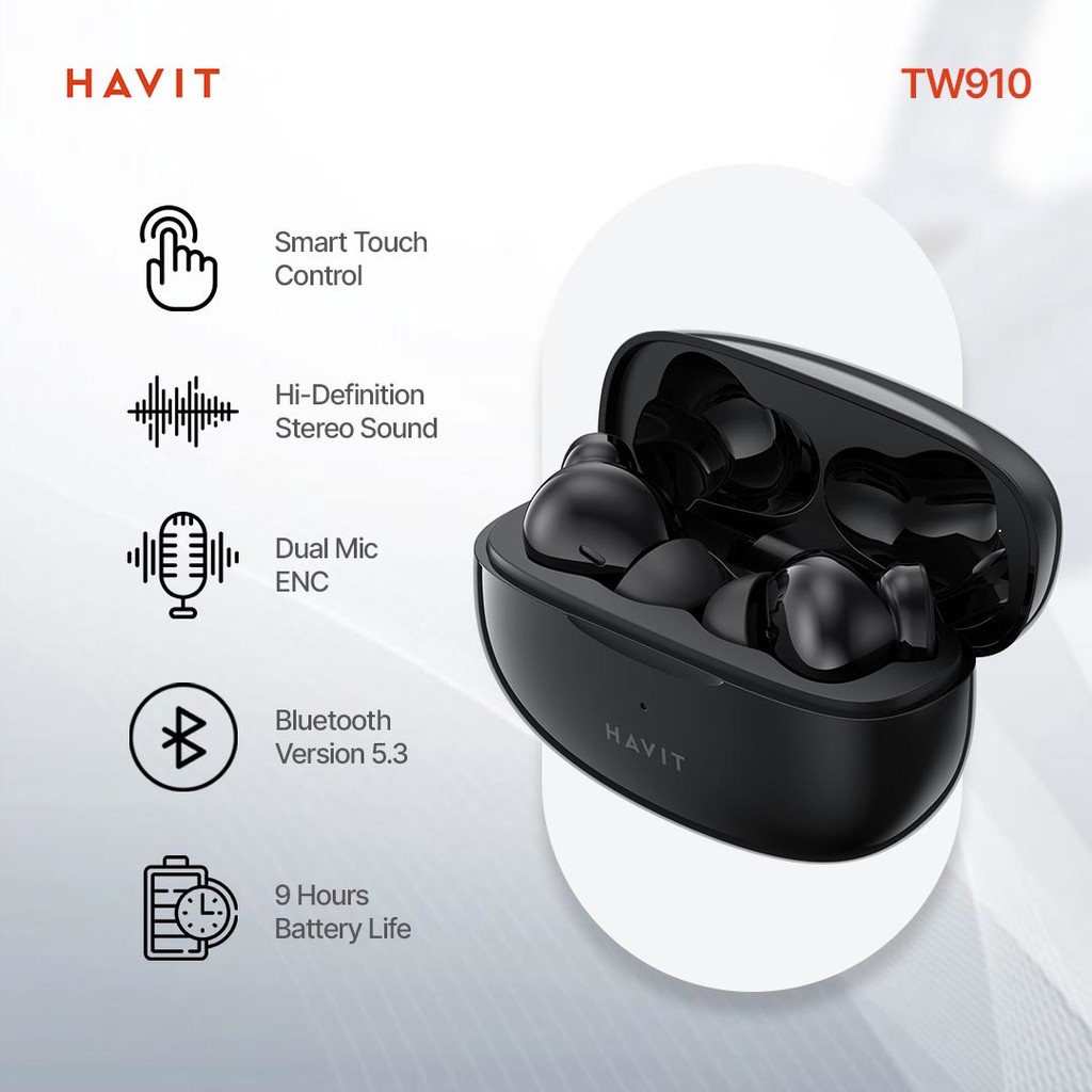 Jual Havit TW910 Nirkabel Benar Sejati dengan Pembatalan Kebisingan ...