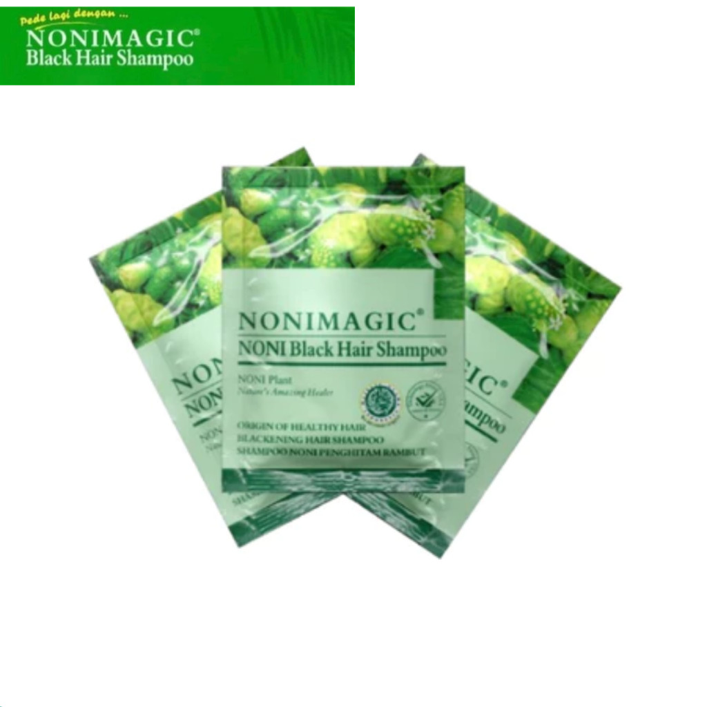 Jual Noni Black Hair Shampoo 2 sachet l NONIMAGIC Shampo Semir 20ml ...