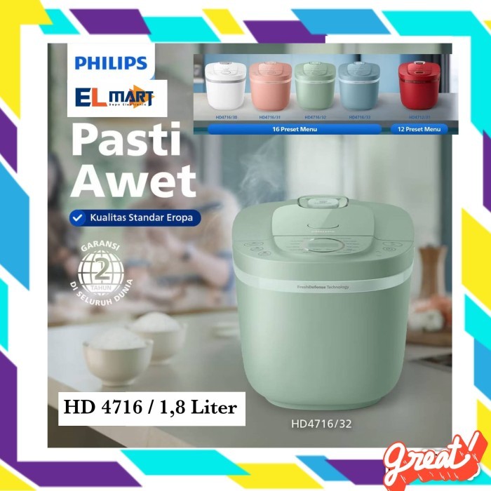 Jual Philips HD4716 1,8L Magic Com Digital 1,8 Liter HD 4716 Rice Cooker 3000 series Pengganti ...