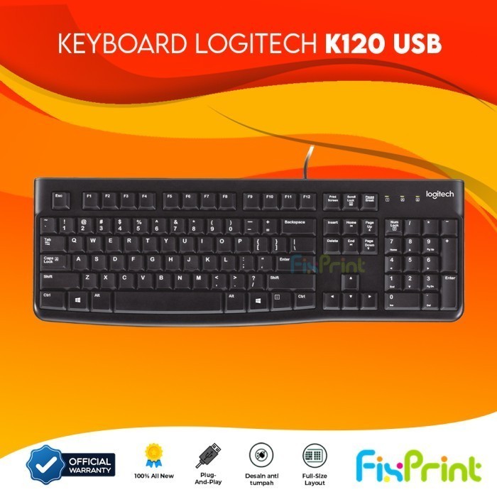 Jual Logitech Keyboard K120 USB Kabel Combo Keyboard Plus Mouse MK120 ...