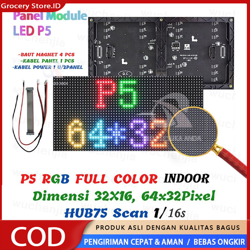 Jual Panel Module Led P5 RGB/Full Color Outdoor SMD Running Text/Panel ...