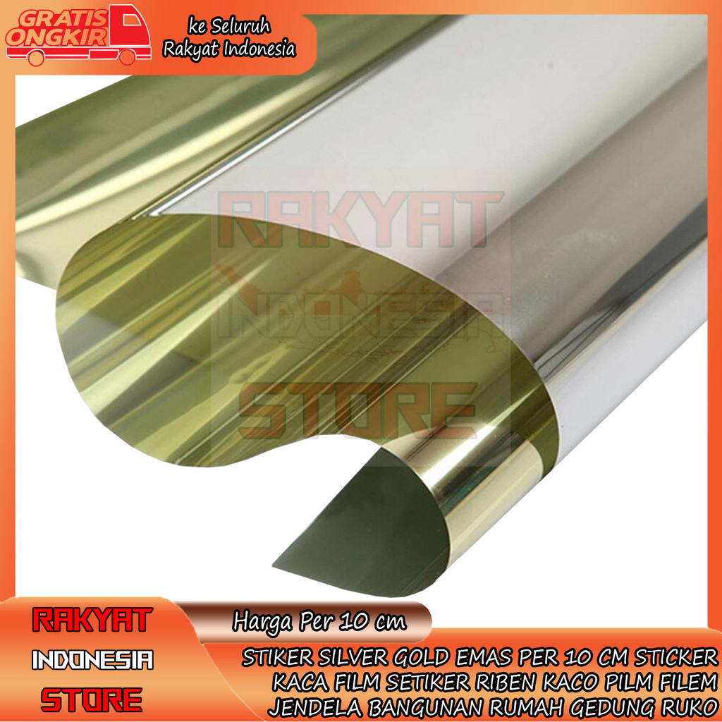 Jual Sticker Jendela Silver Gold Emas Per 10 Cm Stiker Kaca Film ...