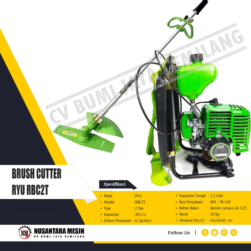 Jual MESIN POTONG RUMPUT GENDONG RYU RBC2T - 2 TAK | Shopee Indonesia
