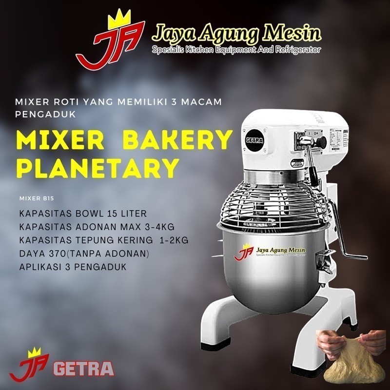 Jual Mixer Getra B-15/ Mixer Planetary getra B15/Mixer Roti 15 Liter ...