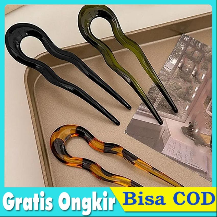 Jual Jepit Rambut Sanggul Tusuk Konde JUMBO 14cm French Style Cellulose ...