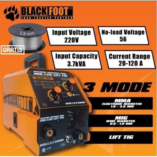 Jual Mesin Travo Trafo Las Inverter Mini Las BLACKFOOT MIG MMA LIFT TIG ...