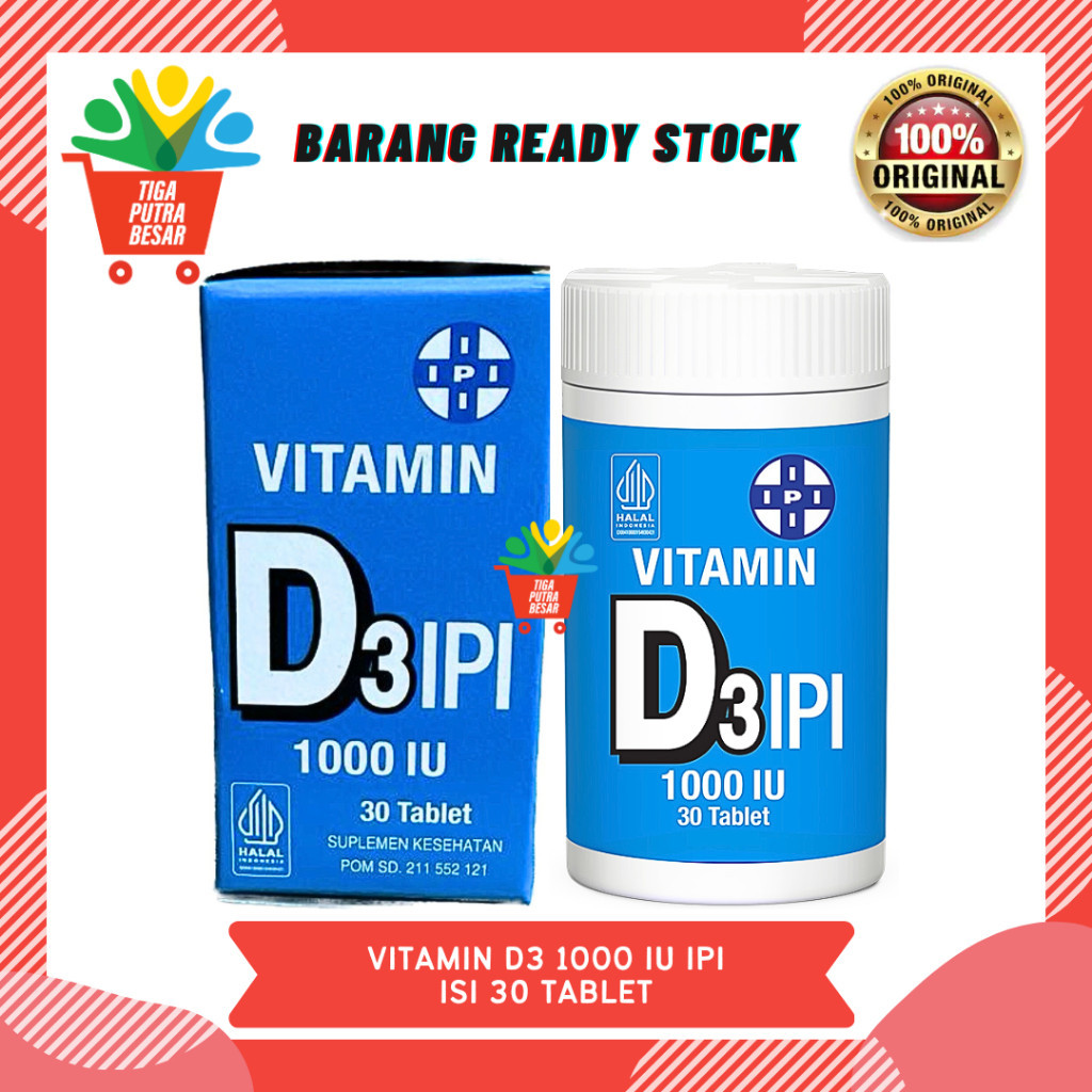 Jual VITAMIN D3 IPI 1000 IU ISI 75 TABLET / 30 tablet | Shopee Indonesia