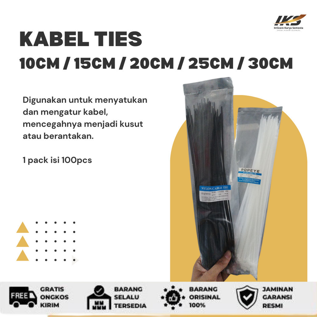 Jual Kabel Ties 10cm / 15cm / 20cm / 25cm / 30cm | Shopee Indonesia