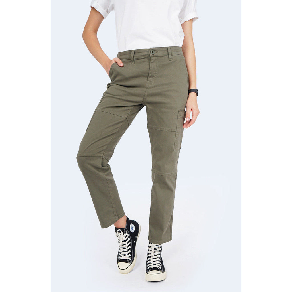 Jual Logo Jeans Celana Wanita Cargo Trisha Army 43055L5AR | Shopee ...