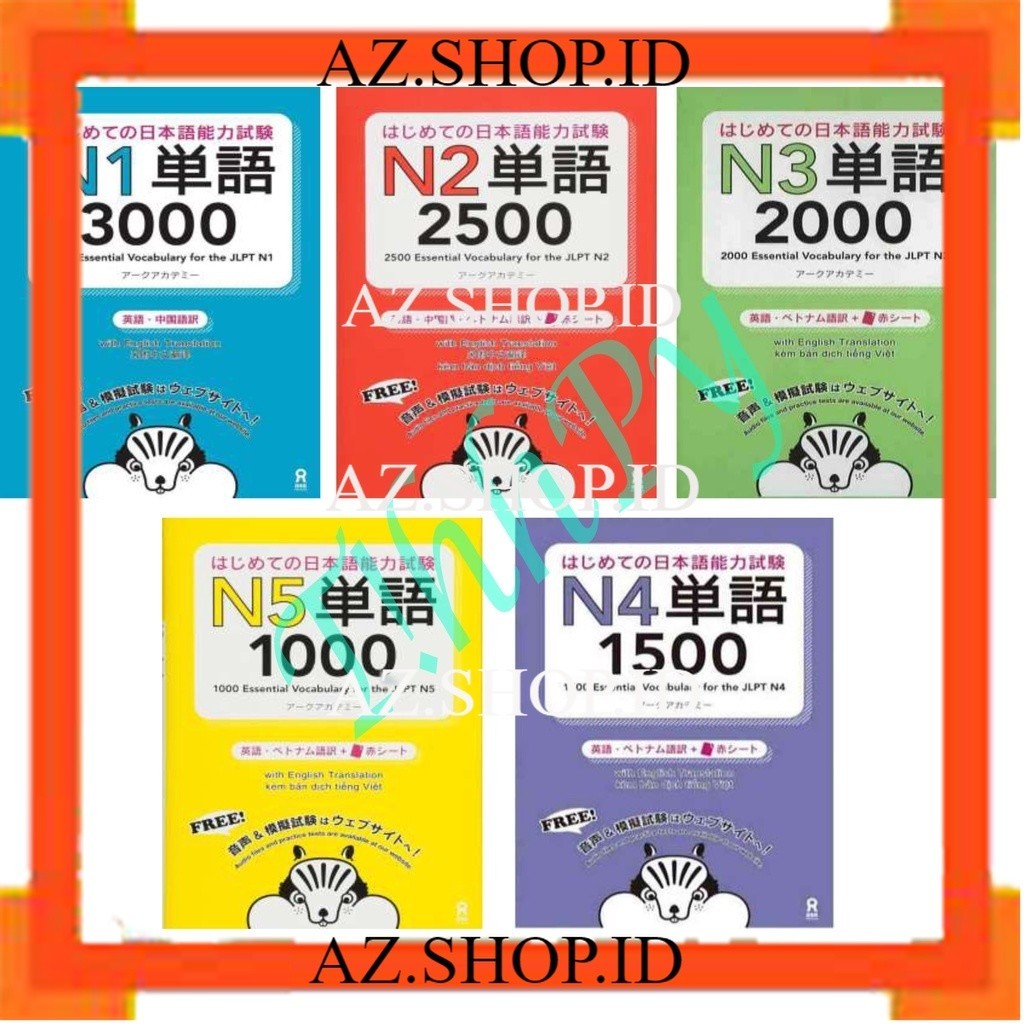 Jual Buku Essential Vocabulary for the JLPT / N1, N2, N3, N4, N5 / Belajar Kosakata Bahasa ...