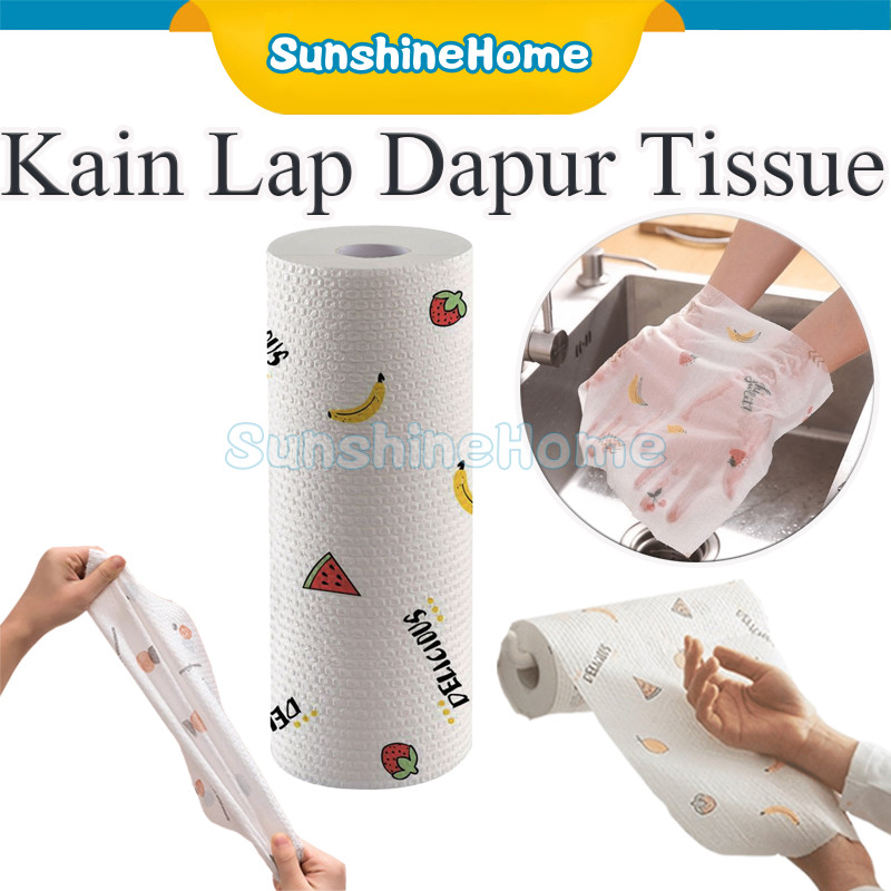 Jual Tisu Kain Lap Dapur Roll / 20x25cm Kain Lap Tissue Anti Minyak ...