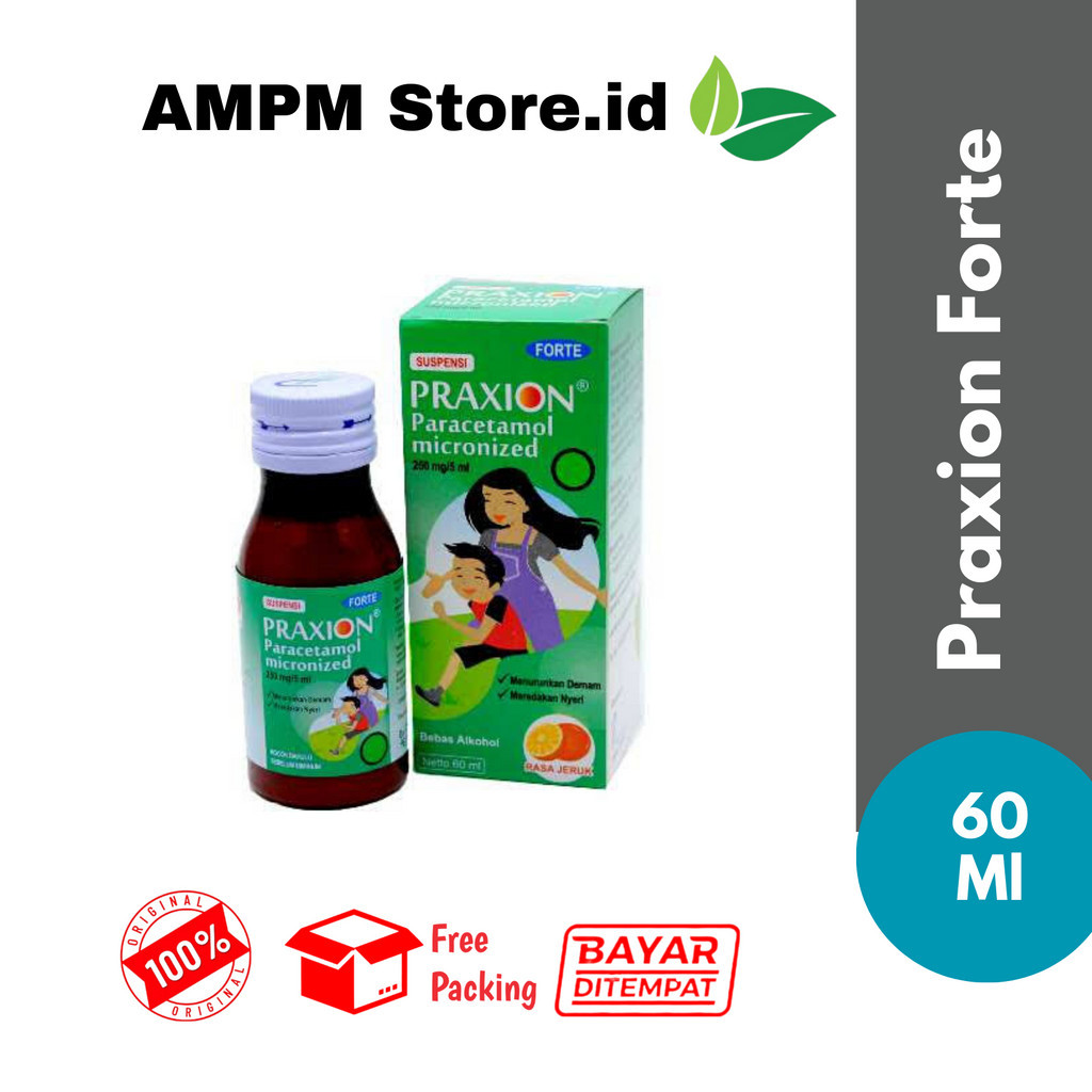 Jual PRAXION 250MG5ML FORTE 60 ML Demam Demam Anak Sirup Demam | Shopee ...