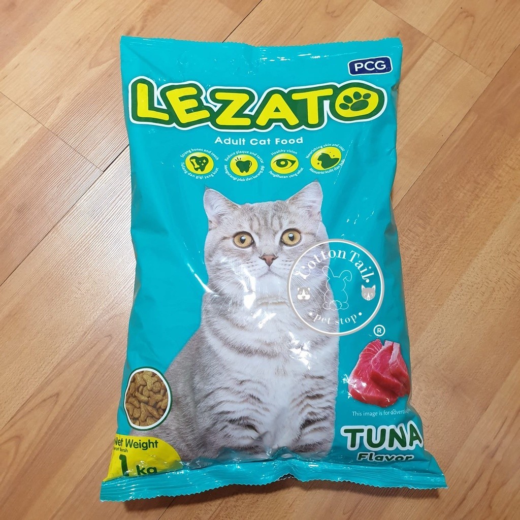 Jual LEZATO 1 KG RASA IKAN TUNA PAKAN MAKANAN KERING KUCING CAT FOOD ...