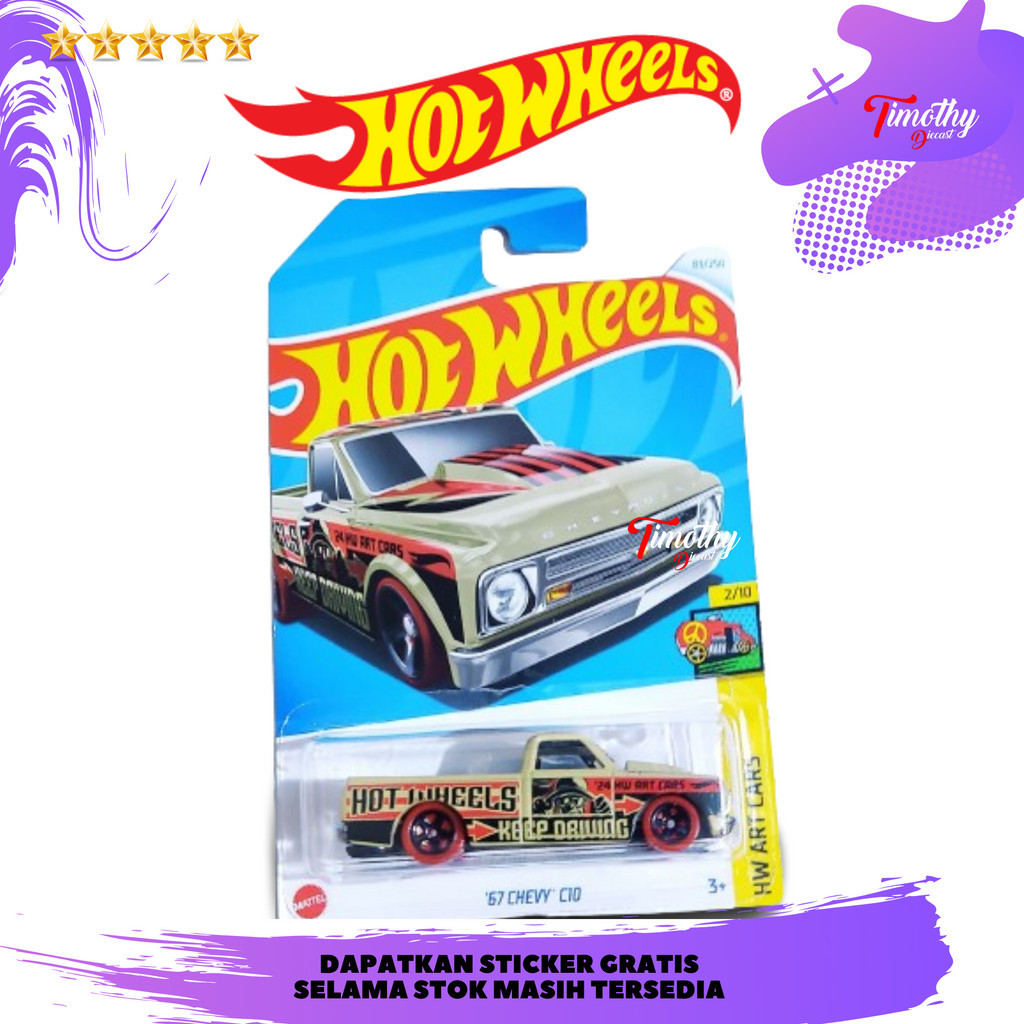 Jual Hot Wheels 67 Chevy C10 Keep Driving Cream HW Art Cars | Shopee ...