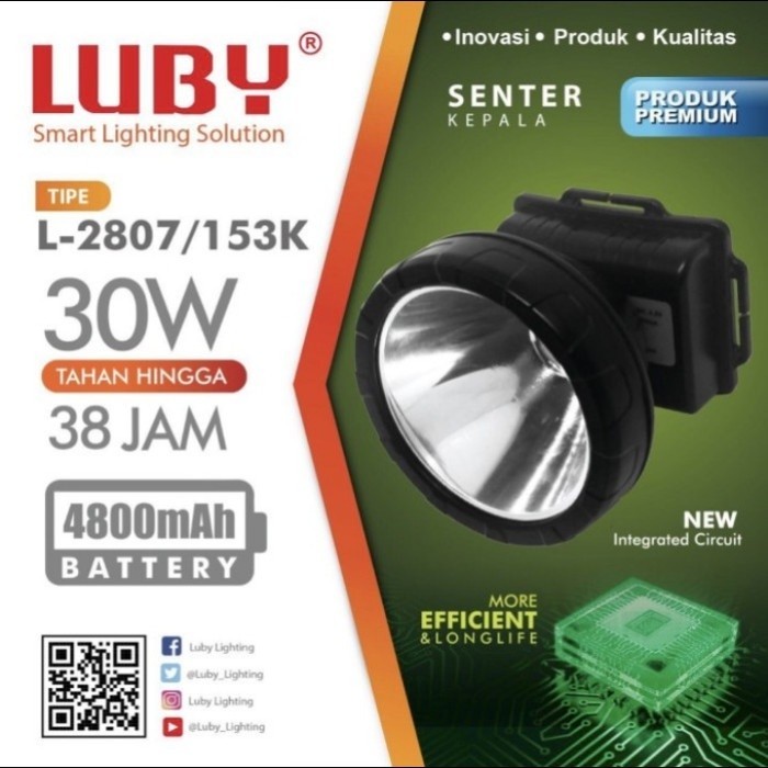 Jual Senter Kepala Luby 30 Watt Cahaya Kuning L-2807/153K Tahan Menyala 38 Jam | Shopee Indonesia