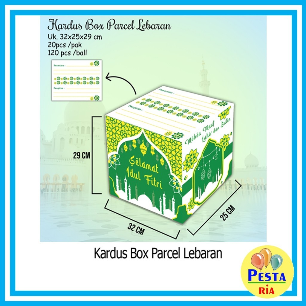 Jual Box Parcel Lebaran 32x25x29cm /Kardus Eid Mubarak/Dus parcel Idul ...