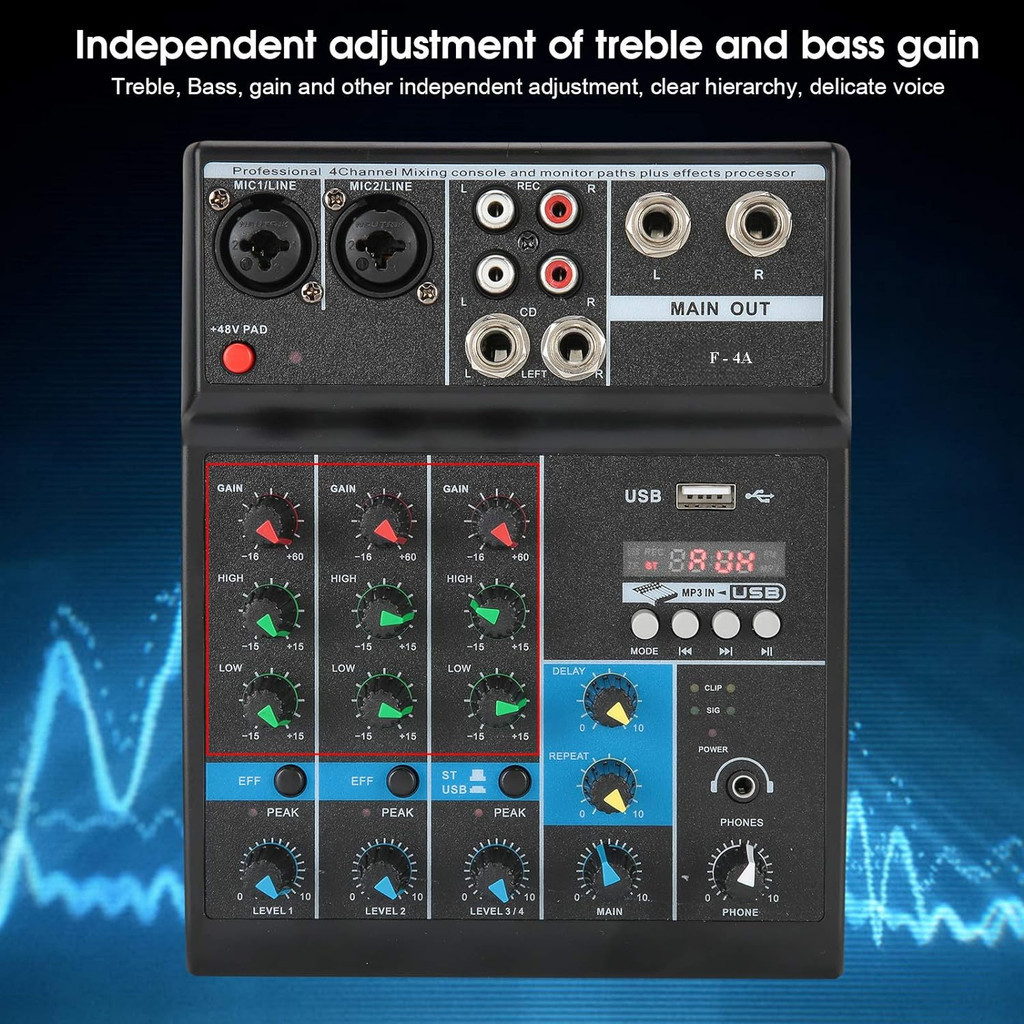 Jual SMART Mixer Audio Professional Monitor Paths USB 4 Channel - F-4A ...