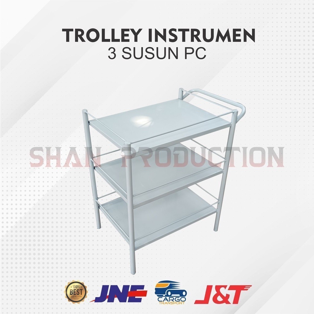 Jual Meja Troli Instrumen 3 Rak besi - Trolley 3 Susun - PRODUCT SHAN ...