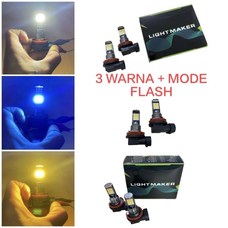 Jual Lampu Kabut Foglamp Led Mobil H8 H9 H11 H16 HB4 9006 Light Maker Multi Warna | Shopee Indonesia